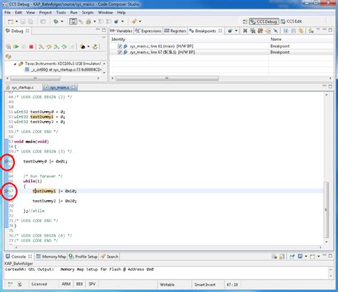 Doesn T Stop At Breakpoint After Load Program Code Composer Studio