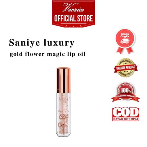 Saniye Luxury Gold Flower Magic Lip Oil Lip Gloss Pelembab Bibir