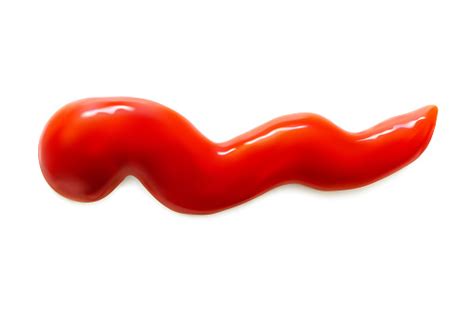 케첩 얼룩 사실3d 벡터 그림은 흰색 배경에 격리 클로즈업 디미팅 과 딥 소스 토마토 페이스트 스플래시 바비큐 소스에 대한 스톡