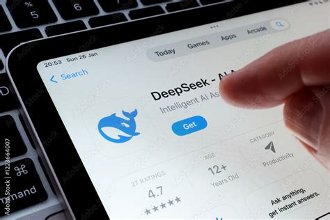 DeepSeek AI Assistant App Seen In App Store On The Ipad And The Finger