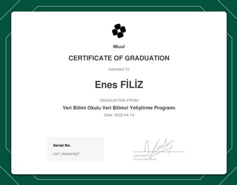 Enes Fİlİz Linkedin‘de Miuul Veribilimiokulu Datascience