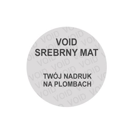 Etykieta plomba void srebrna matowa fi15 okrągłe 250szt średnica gilzy