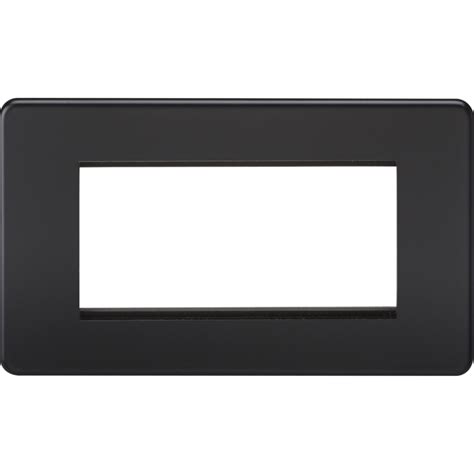 Ml Screwless 2 Gang Data Plate 4 Module Matt Black