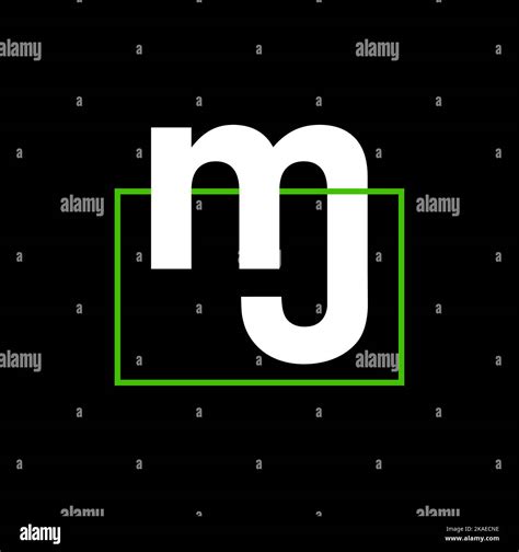 A Vector Design Of Mj Letters Monogram Icon On Black Background Stock