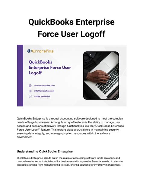 Ppt Quickbooks Enterprise Force User Logoff Powerpoint Presentation
