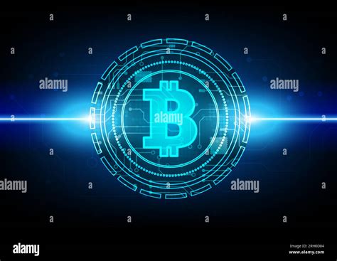Bitcoin Circuit Technology Background With Hi Tech Digital Data