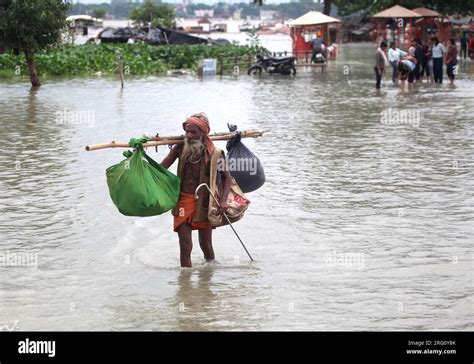 People Prepare To Shift At A Safer Place As Water Level Of River Ganges