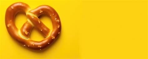 Premium Ai Image Isolated Fresh Pretzel On The Yellow Background