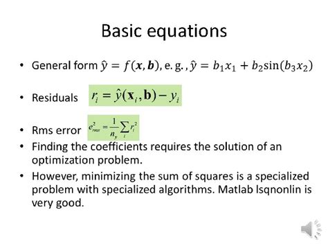 Nonlinear Regression Review Of Linear Regression Basic Equations