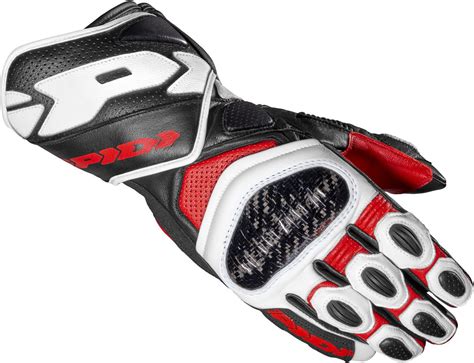 Guanti Moto Pelle Racing Con Protezioni Spidi Carbo Bianco Nero Rosso Hp