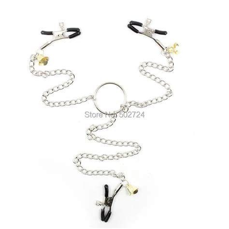 Adult Games Female Nipple Clamps With Bell Fetish Bondage Restraints Breast Labia Clips Adult