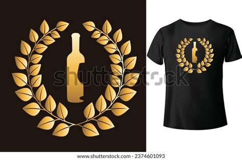 Tshirt Design Whine Bottle Glass Stock Vector Royalty Free 2374601093