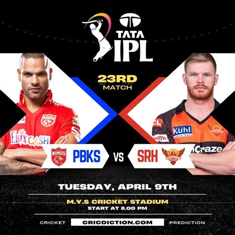 Match Preview Punjab Kings Vs Sunrisers Hyderabad Ipl 2024 23rd