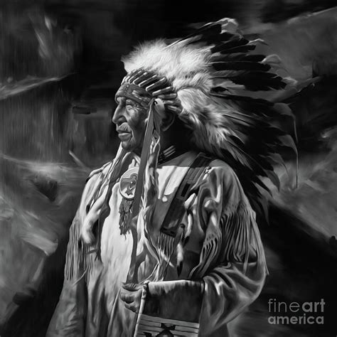Native American Art Black And White 01 Painting By Gull G Pixels