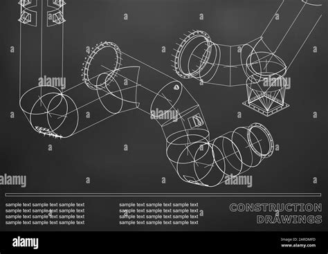 Drawings Of Steel Structures Pipes And Pipe D Blueprint Of Structures Cover Background For