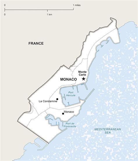 Printable Monaco France Map Free Download And Print For You
