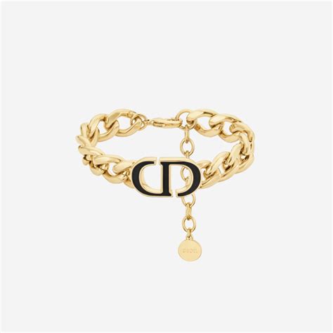 W 디올 30 몽테뉴 브레이슬릿 골드 피니쉬 메탈 블랙 래커 Dior Kream