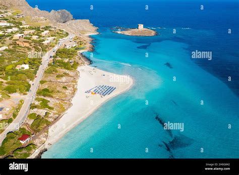 View From Above Stunning Aerial Aerial View Of La Pelosa Beach Bathed