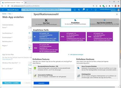 Service Plan F R Eine Azure Webapp Erstellen Drilling Azure De