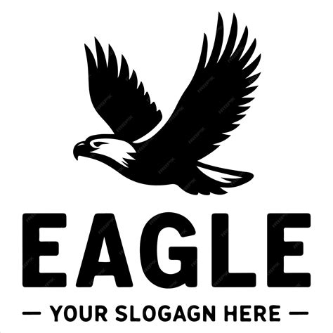Premium Vector A Black And White Eagle Logo Silhouette Vector