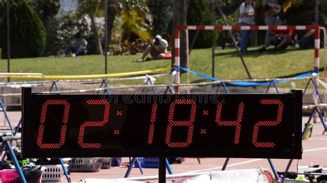 chronometer of sport event or marathon stock video video of decathlon