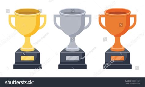 Gold Silver Bronze Trophy Vector Illustration Stock Vector Royalty