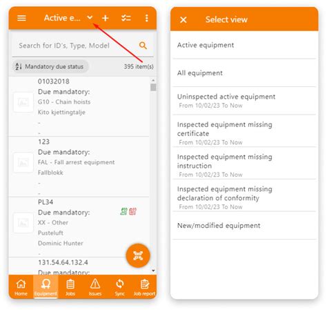 Perform Inspection With Onix Inspect Part 23 Manage Equipment