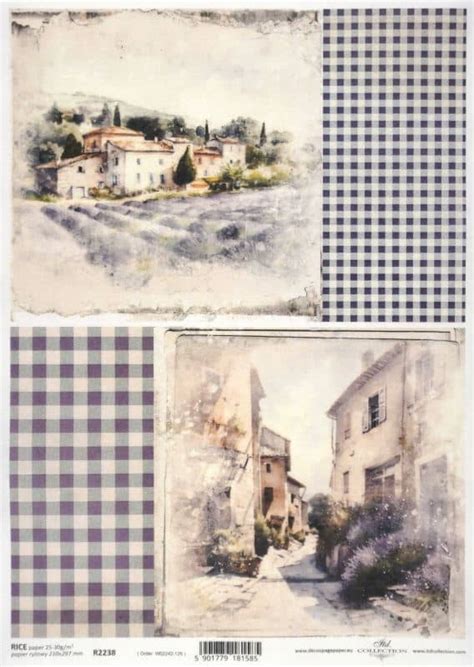 Rice Paper Decoupage Lavender Landscape R2238 Napkin Shop