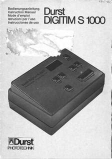 Durst Digitim S 1000 Printed Manual