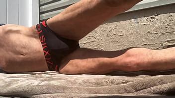 Stop Action Core Stretching On Patio In Black And Red Briefs XVIDEOS COM