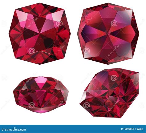 Ruby Cut Gem Isolated Stock Illustration Illustration Of Brilliant