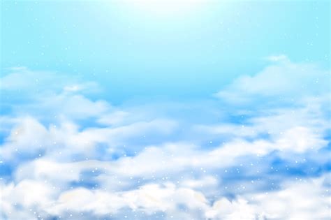 Fondo De Nubes Realistas Vector Premium
