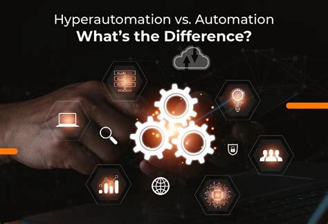 A Person Holding A Laptop With The Words Hyperaumation Vs Automated Whats The Difference