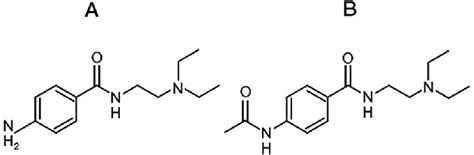Chemical Structures Of Procainamide A And Nacetylprocainamide B Download Scientific Diagram