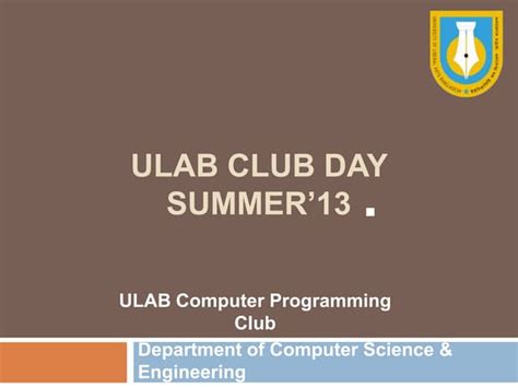 Ulab Club Day Ppt