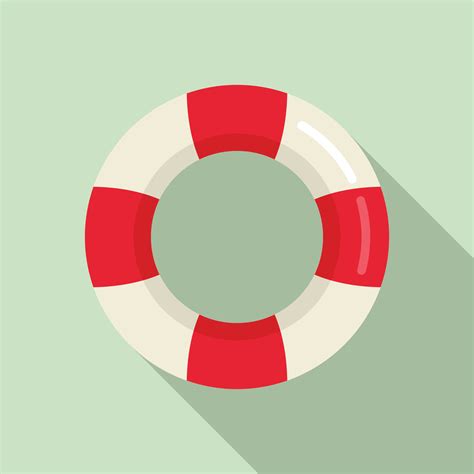 Lifebuoy Icon Flat Vector Ring Buoy 14935115 Vector Art At Vecteezy