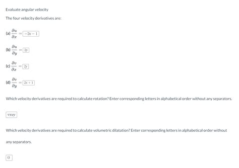 Solved Evaluate Angular Velocity The Four Velocity Chegg Com