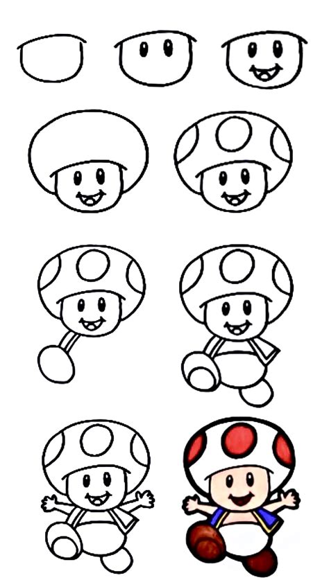 How To Draw Toad From Mario