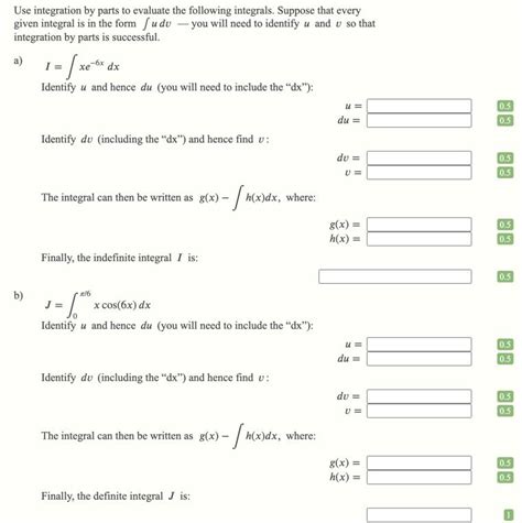 Solved Use Integration By Parts To Evaluate The Following Chegg