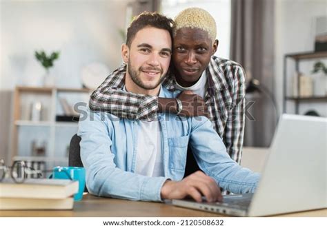 Multi Ethnic Same Sex Couple Casual Stock Photo 2120508632 Shutterstock
