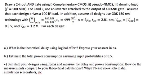 Draw A 2 Input AND Gate Using I Complementary CMOS Chegg Com