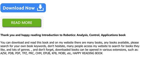 e book download introduction to robotics analysis control