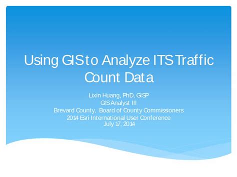 Pdf Using Gis To Analyze Its Traffic Count Data€¦ · Using Gis To