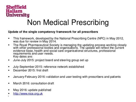 Non Medical Prescribing Bridget Crofts