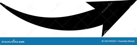 Simple Upward Curved Black Arrow Pointing To The Right On A Minimalist