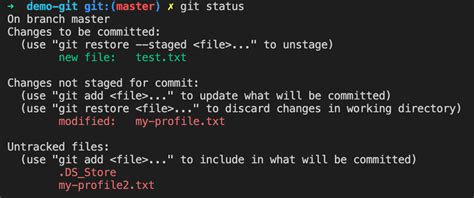การใชงานคำสง git status thiti dev