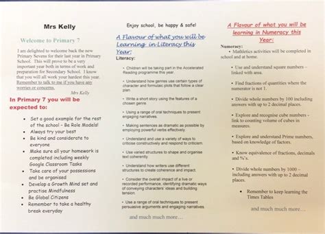 Primary 7 Class Flier