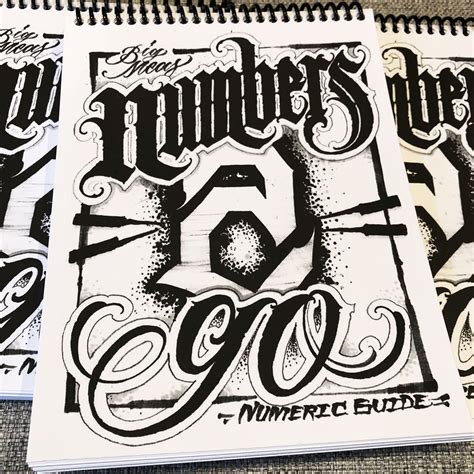 Big Meas Numbers 2 Go Numeric Guide Tattoo Lettering Alphabet