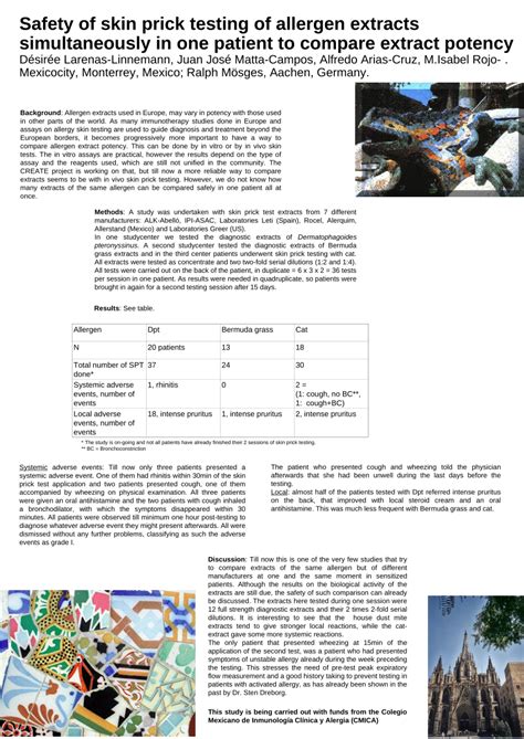 Pdf Safety Of Skin Prick Testing Of Allergen Extracts Simultaneously