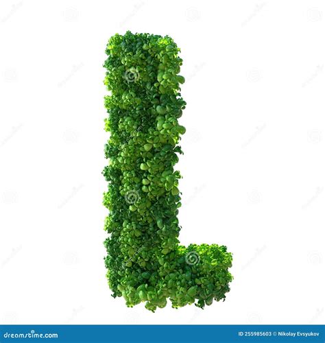 3d Alphabet Letter L Green Plant Leaves Grass Moss Basil Mint